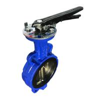 China Manual Operation Wafer Cast Iron Butterfly Valve with Ductile Iron Body and Rubber Seat for sale
