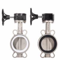 China ISO 9001 Standard Worm Gear Operated Rubber Seal Wafer Butterfly Valve for Sea Water for sale