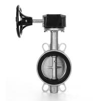 China ISO 9001 Standard Worm Gear Operated Rubber Seal Wafer Butterfly Valve for Sea Water for sale