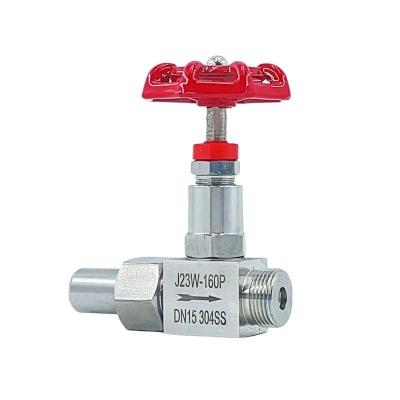 China J23W Model NO. Outlet High Pressure Stainless Steel Welded Needle Valve with Thread for sale