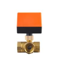 China Three-Way Structure Brass Electric Ball Valve for Central Air Conditioning Fan Coil for sale