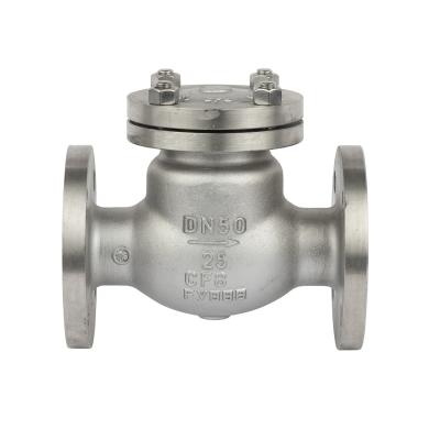 China Straight Through Type H44W 304/316 Stainless Steel Swing Flange Check Valve One-Way Valve for sale