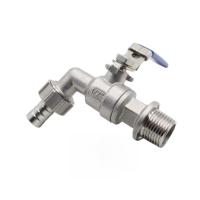 China NPT/BSPP/BSPT End Connection CF8 Popular Garden Faucet with Nozzle Pipe Water Tap for sale