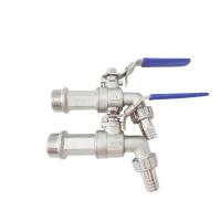 China Straight Through Channel SUS304 Stainless Steel Faucet Threaded Tap NPT/BSPP/BSPT End for sale