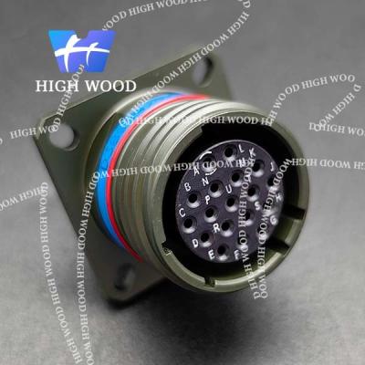 China MIL-DTL-38999 Series III D38999/20WD18SN Circular Connector Square Flange Receptacle 18 Contacts for sale