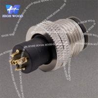 China M12 Connector, 5-Pin Injection-Molded Male, Straight Solder Cup, No Shielding, Code A for sale