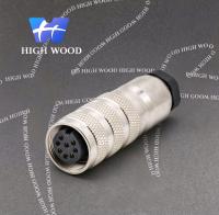 China M16 Waterproof Connector, 8-pin Female, Straight Cable Solder Connector for sale