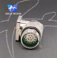 China M23 Connector Socket, 17-Core Right Angle Receptacle, Female, Panel Mount, 4-Hole Flange, Shielded for sale