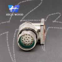China M23 Connector Socket, 17-Core Right Angle Receptacle, Female, Panel Mount, 4-Hole Flange, Shielded for sale