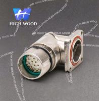 China M23 Connector Socket, 17-Core Right Angle Receptacle, Female, Panel Mount, 4-Hole Flange, Shielded for sale