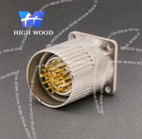 China M23 Right Angle Plug, 19-Pin Male, Solder Wire Type, Shielded for sale
