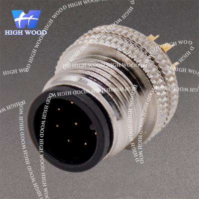 China M12 Connector, 8-Pin Straight Injection-Molded Male Head with Solder Cups, Without Shielding, A-Latch for sale
