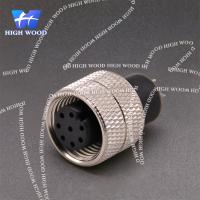 China M12 Connector, 8-Pin Straight Injection-Molded Female Header with Solder Cups, Without Shielding, A-Latch for sale