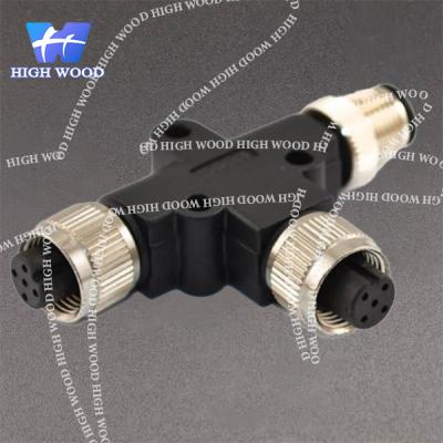 China M12 Adapter, T-Type, A-Code, 5-Pin Male to Dual Female M12 to M12 for sale