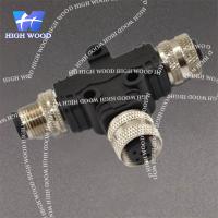 China M12 Adapter, T-Type, A-Code, 5-Pin Male to Dual Female M12 to M12 for sale