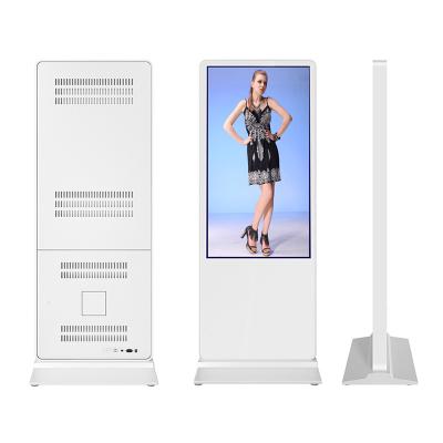 China 2020 55inch smart thin indoor advertising display screen kiosk with brochure holder for sale