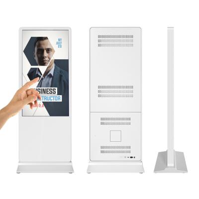 China 55 inch stand alone 3g touch screen led fhd lcd display monitor kiosk on wheels for smart restaurant for sale