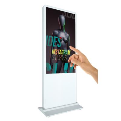 China 55inch inclined style kiosk stand pc touch screen lcd exhibition display for sale