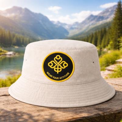 China Woven Patch Hat – Classic Bucket Hat Style for sale