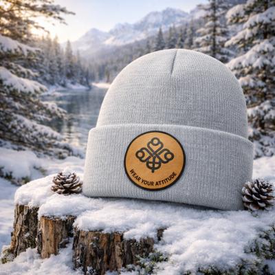 China Leather Patch Hat – Knit Beanie Style for sale