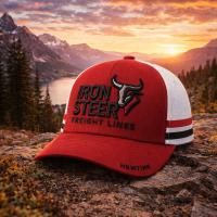 China Embroidery on Hat – Custom Trucker Cap with 3D Logo | Vintage Red Mesh Baseball Hat Manufacturer for sale