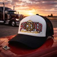 China Embroidery on Hat – Custom Trucker Cap with Luxury Crest Embroidery | Premium Streetwear Mesh Hat Manufacturer for sale