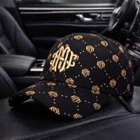 China Embroidery on Hat – Custom Luxury Pattern Baseball Cap with Gold Embroidered Monogram | Premium Fashion Hat Manufacturer for sale
