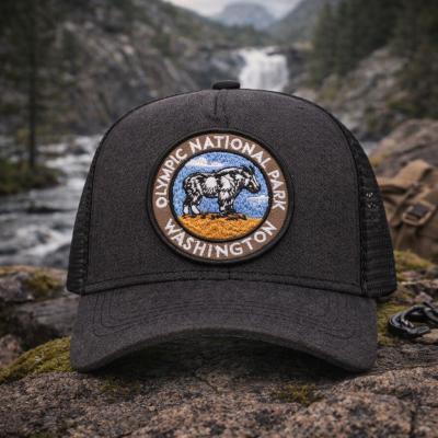 China Embroidered Patch Hat Custom Outdoor Trucker Cap National Park Style Custom Logo Mesh Hats Wholesale Manufacturer for sale