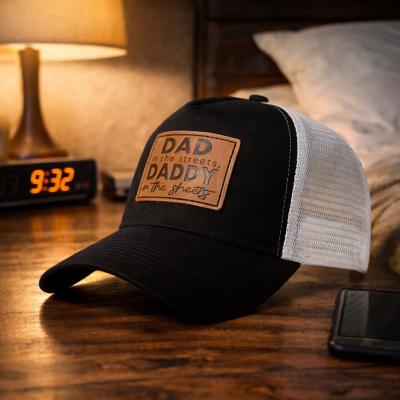 China Leather Patch Hat Custom Funny Trucker Cap Personalized Logo Caps Gift Style Mesh Hats Wholesale Manufacturer for sale