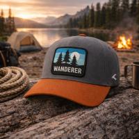 China Woven Patch Hat Custom Camping Outdoor Cap Travel Style Trucker Hats Custom Logo Wholesale Manufacturer for sale