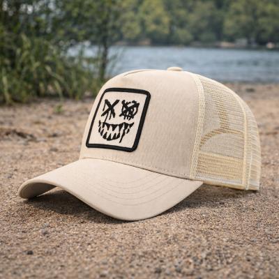 China Street Style Trucker Hat – Custom Embroidered Patch Mesh Cap | Adjustable Snapback Trucker Hat | Breathable Casual Cap for sale