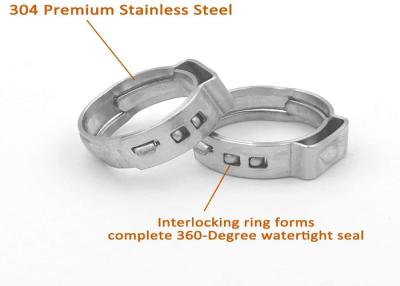 China Tumbled Mini 2 Ear Hose Clamps , T10MM Diesel Petrol Pipe Clips for sale