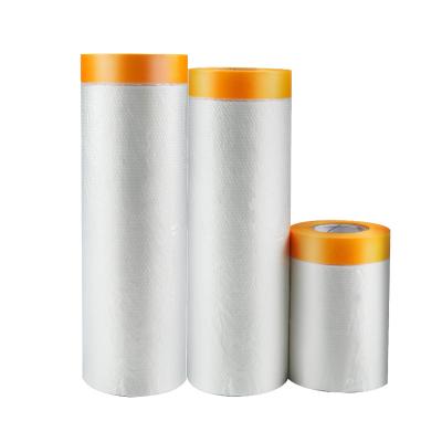 China Plastic Painters Pre Taped Masking Film For Furniture Floors Protection for sale