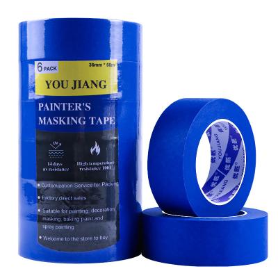 China Blue Multi-Surface Painters Masking Tape Single Sided For Wall Painting for sale