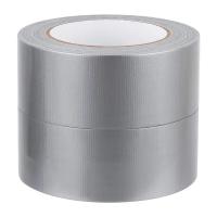 China Custom Printed 220U Silver Print Heavy Duty Gray Rubber Duct Tape With Acrylic Adhesive for sale