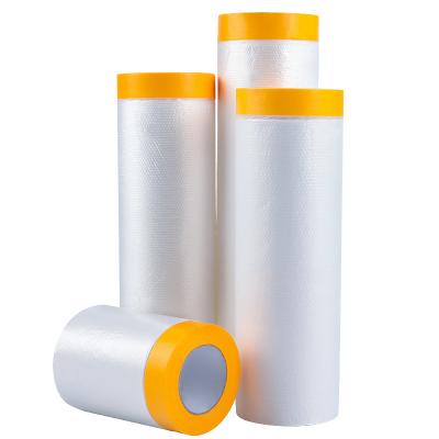 China LLDPE Pre Taped Masking Film 2 Inches Moisture Proof Protecting Surfaces During Painting for sale