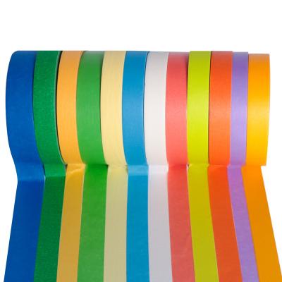 China Customizable Color Artist's Masking Tape Roll For Easy Removal Colored Crepe Paper for sale