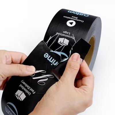 China Black Color Printed Water Activated Kraft Tape For Carton Sealing for sale