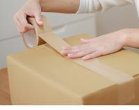 China Eco Friendly Brown Kraft Gum Tape Single Sided Adhesive 3 Color Max. Print for sale