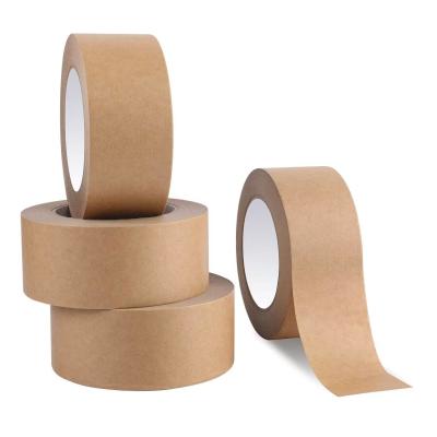 China Custom Printed Eco Friendly Kraft Tape 50 Lbs/in Tensile Strength Eco Friendly kraft gummed paper tape for sale