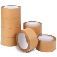 China Water Activated Kraft Paper Tape 50mmx75m/150m Eco Friendly Single Sided Adhesive Brown Paper Packing Tape for sale