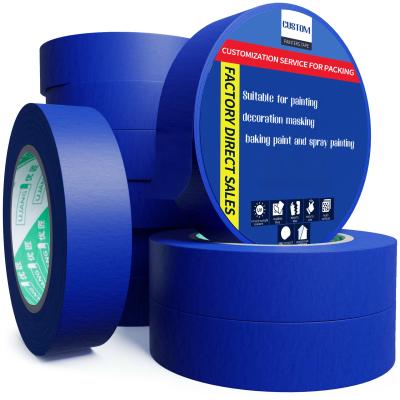 China UV Resistance 14 Days No Residue Adhesive Crepe Paper Painter′s Blue Painters Masking Tape For Automotive Painting for sale