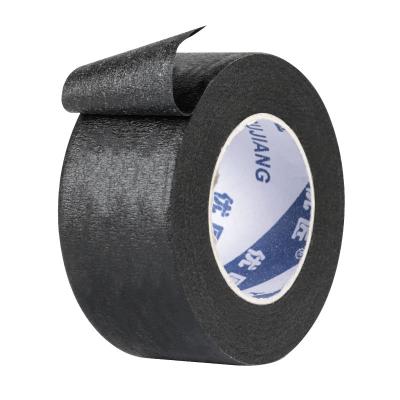 China Rubber Black Crepe Paper Adhesive Colorful Masking Tape for sale