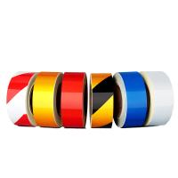 China Advertisement Grade Double Color Yellow/White/Red Reflective Tape Super Adhesive Reflective Sticker For Road Safety for sale