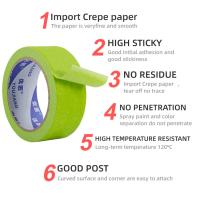 China High Temperature Automotive Adhesive Masking Tape 233 Green Heat-Resistant Pressure Sensitive Paint for sale