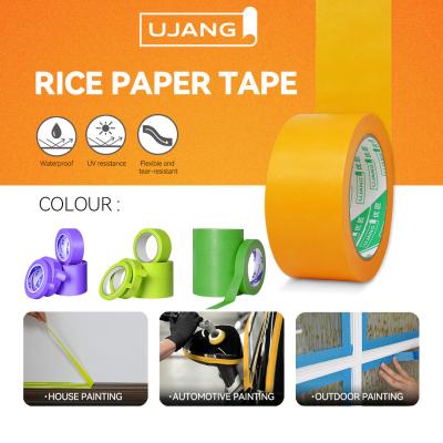 China Resist 120 Deg C High Temperature Japanese Flat Paper Washi Masking Tape For Car Repair Paint Masking Without Residue for sale