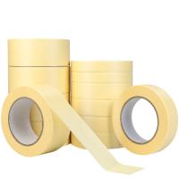 China Yellow UV Resistant Heat Resistant Waterproof Painters Masking Tape For Spray Painting Masking Custom Size for sale