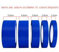 China Single Sided Blue Crepe Paper Tape with Rubber Adhesive for Masking for sale