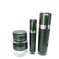 China Acrylic Cosmetic Packaging Set 15/30/50/100ml Cream Bottles Squeeze Pump Screen Printing Surface for Skin Care Serum Face Lotion for sale