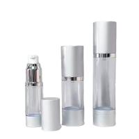 China 15ml 30ml 50ml Plastic Airless Lotion Bottle Electroplate Gold Silver Cosmetic Vacuum Container Empty Lotion Cream Vial for sale